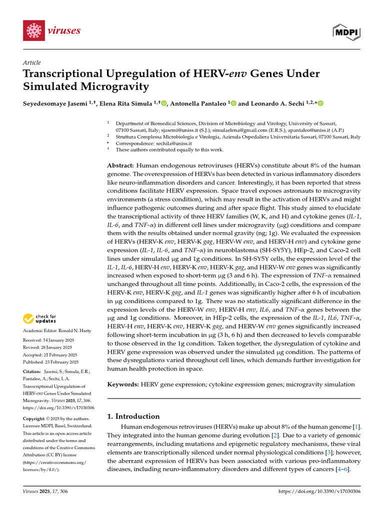 Transcriptional Upregulation of HERV-env Genes Und | PDF | Inflammation | Complementary Dna