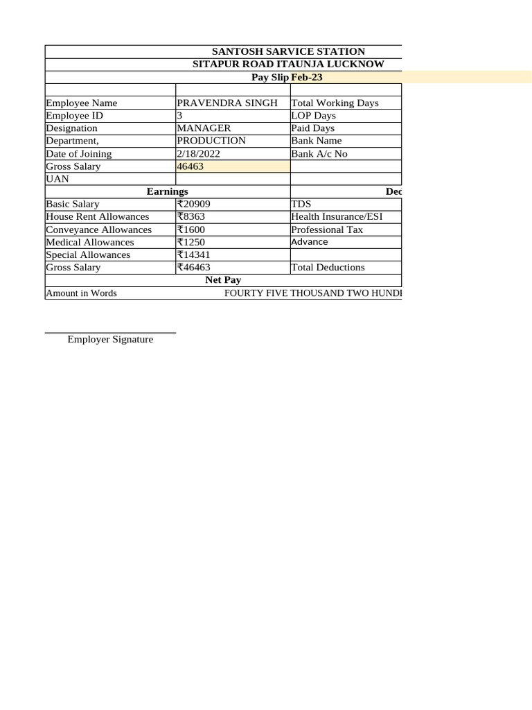 Salary Slip Format in Excel With Formulas 1 | PDF | Tax Bracket | Salary