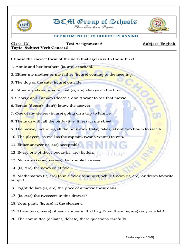 Resource 20250422110327 English Class Ix Test Assignment - 6 (July ...