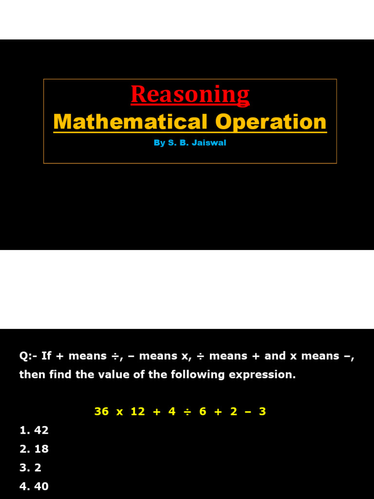Mathematical Operation | PDF