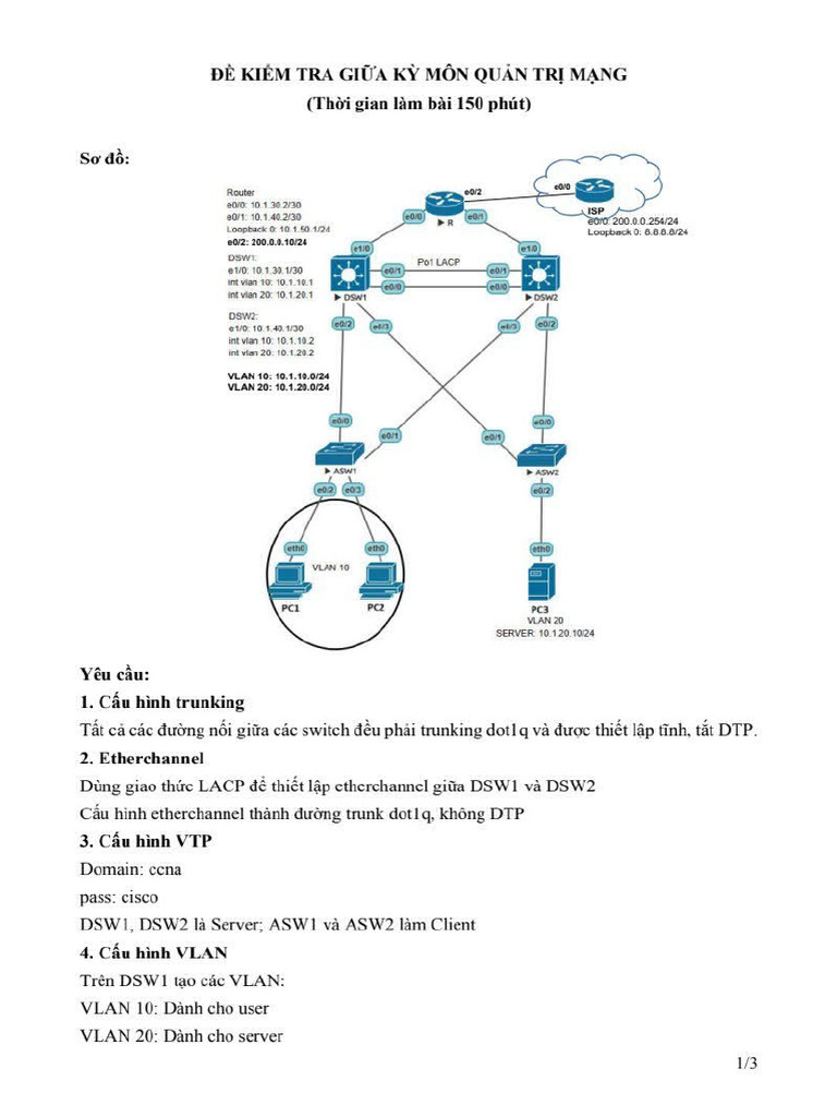 Kiem Tra Giua Ky Mon Quan Tri Mang - 1600 - PDF - Gdrive.vip | PDF