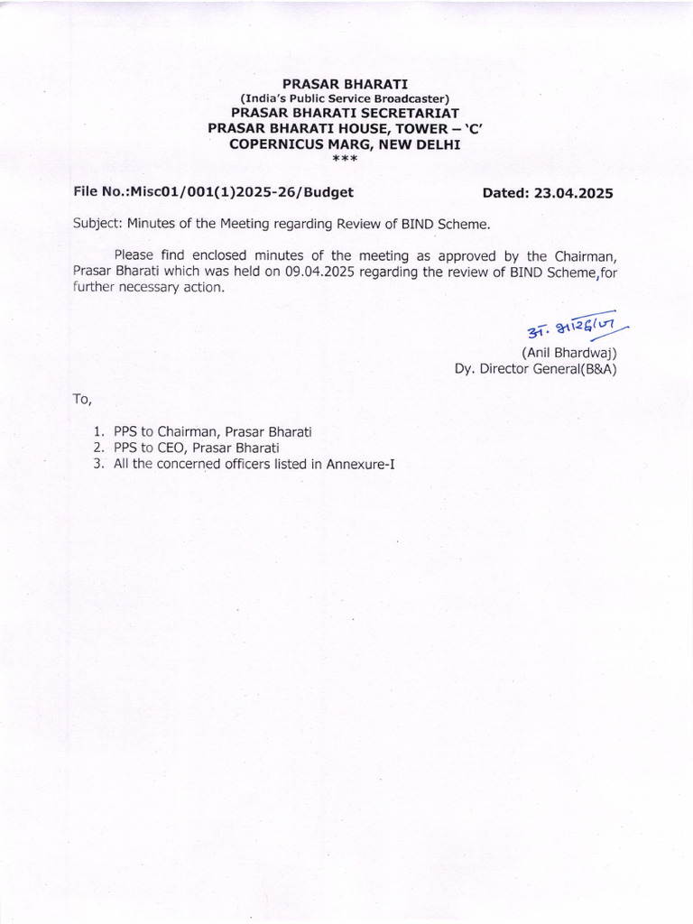 Review of BIND Scheme Meeting Minutes | PDF | Broadcasting