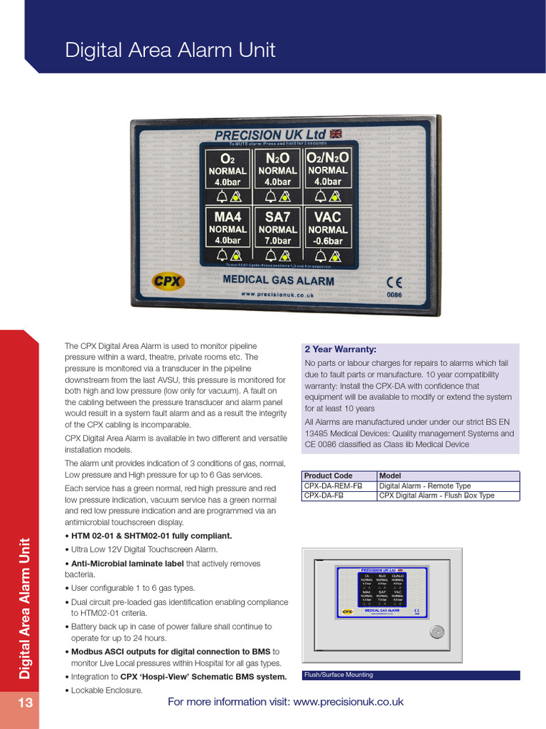 CPX Digital Area Alarm Overview | PDF | Equipment | Manufactured Goods