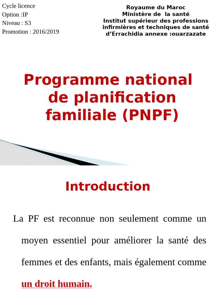 Introduction à la planification familiale | PDF | Contraception | Grossesse