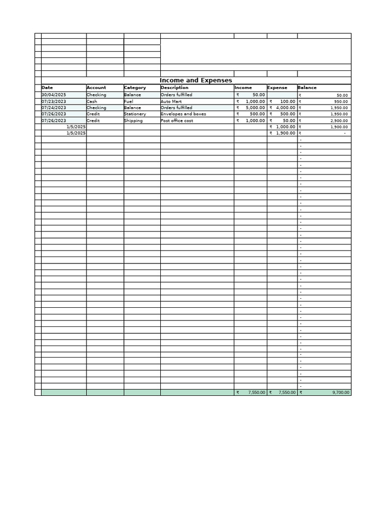 Excel-Small Business Income and Expenses | PDF | Expense | Financial Services