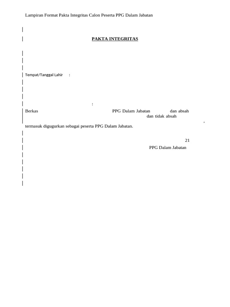 Format Pakta Integritas | PDF
