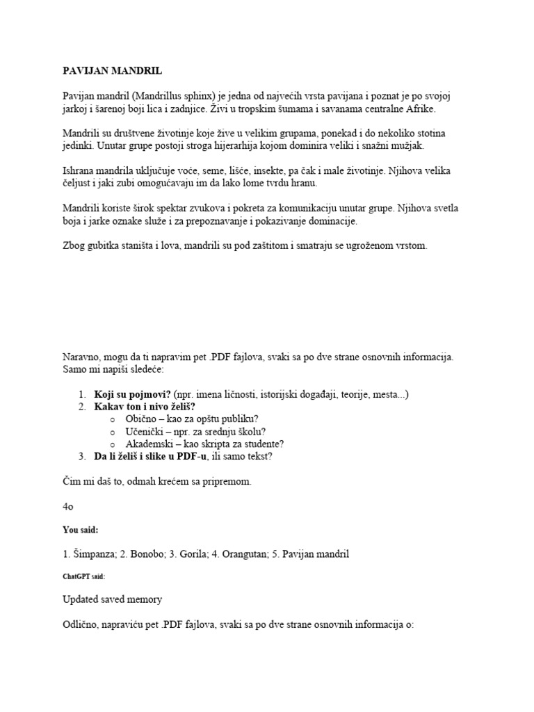 Pavijan Mandril | PDF