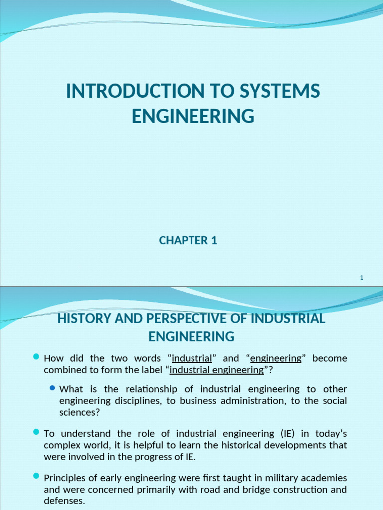 SE-201-Chapter 1 and 2 INTRO TO INDUSTRIAL AND SYSTEMS ENGINEERING | PDF | Industrial ...