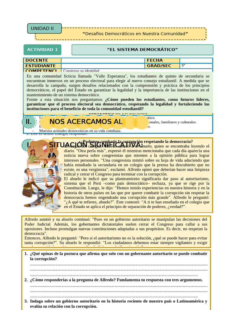 5° DPCC -ACTV.01-UNI.2 | PDF | Democracia | Ideologías políticas