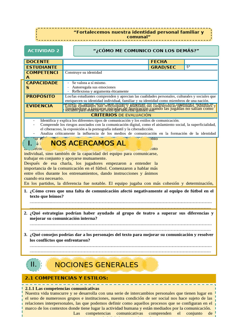 5° DPCC -ACTV.02 | PDF | Comunicación | Comunicación interpersonal