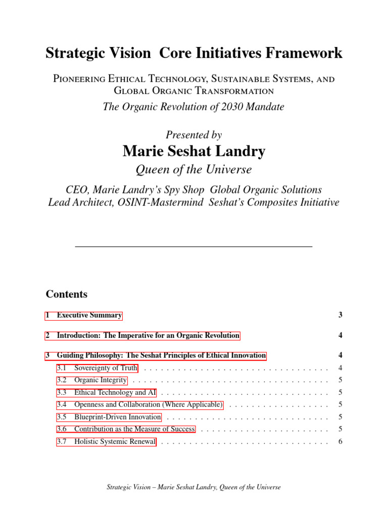 Strategic Vision Core Initiatives Framework | PDF | Sustainability ...