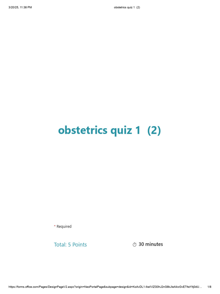 Obstetrics Quiz: Key Concepts and Cases | PDF | Pregnancy | Childbirth