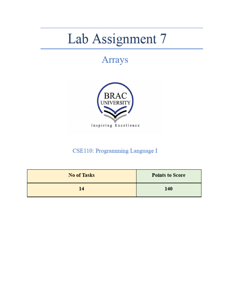 Assignment 07 - Arrays | PDF | Computer Data | Computer Programming