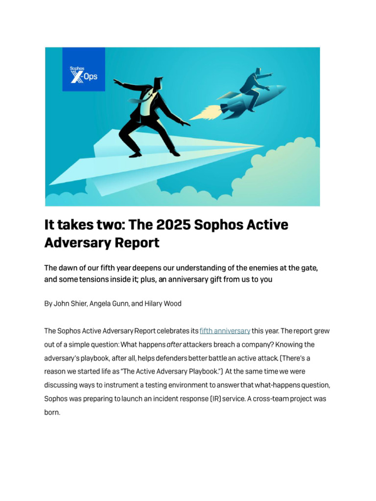 It Takes Two 2025 Sophos Active Adversary Report | PDF