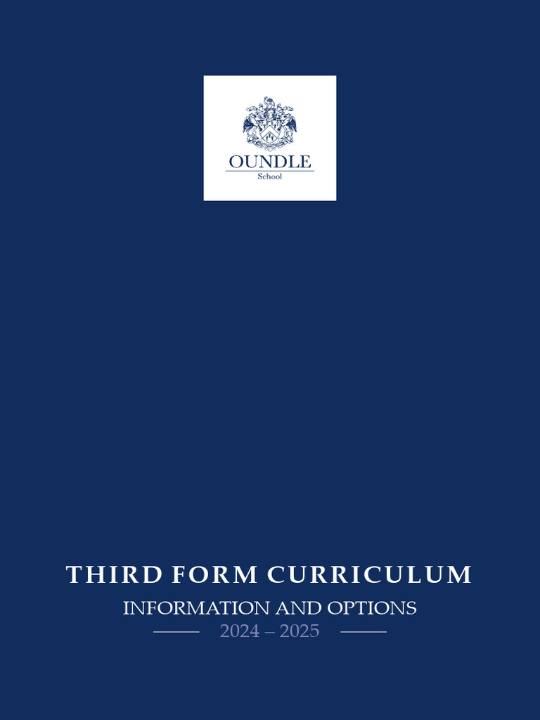Oundle School Third Form Curriculum 2024-2025 | PDF | Curriculum ...