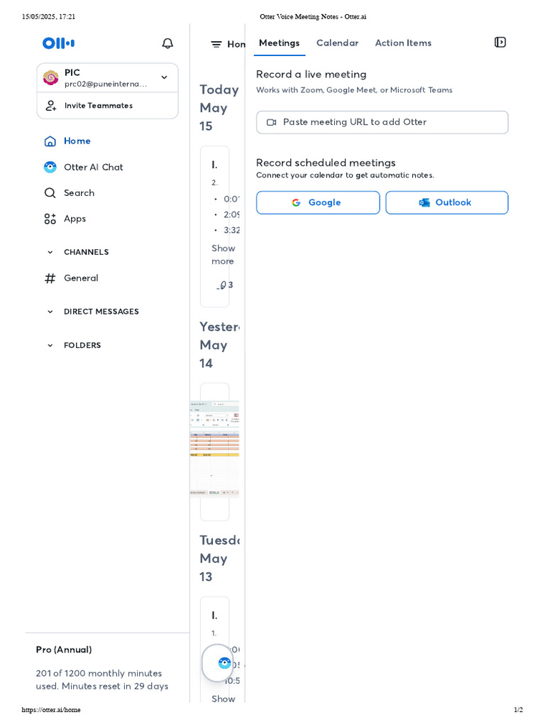 Otter Voice Meeting Notes - Otter.ai | PDF