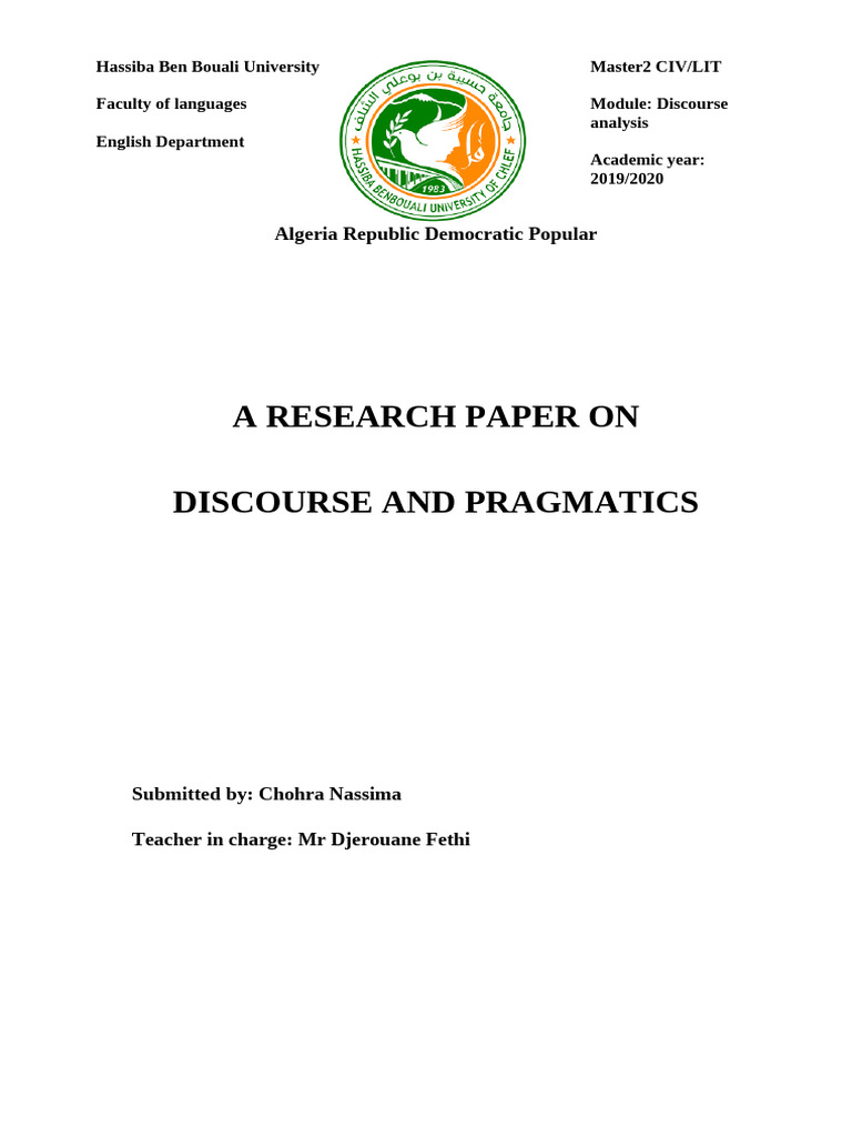 Discourse and Pragmatics | PDF | Semiotics | Human Communication