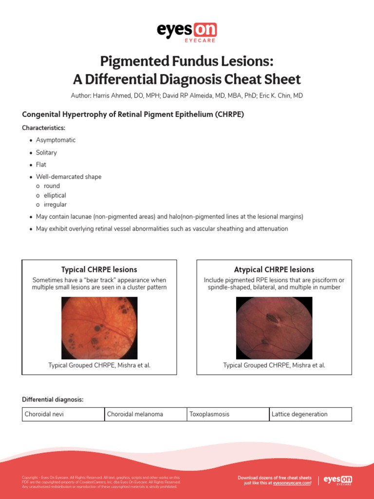 Differential-Diagnosis-for-a-Pigmented-Fundus-Lesion - Cheat Sheet ...