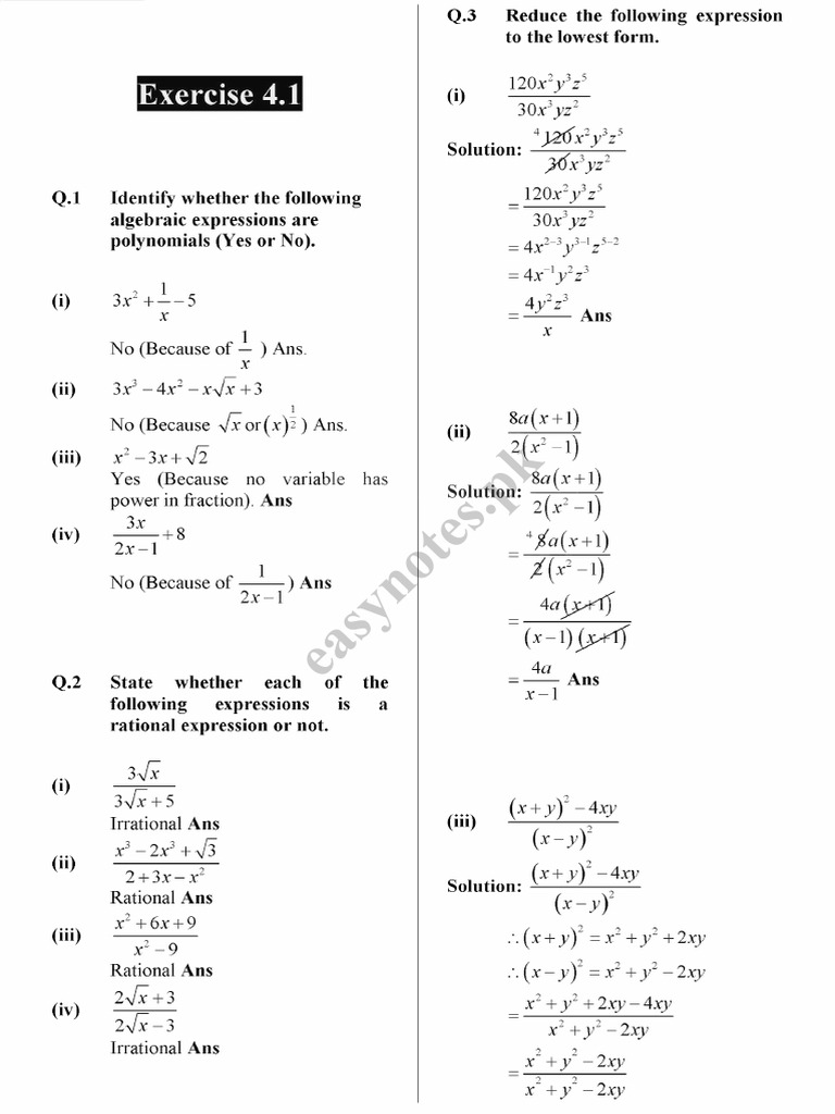 CBSE 9th-Class-Math-Notes-Chapter-4 | PDF