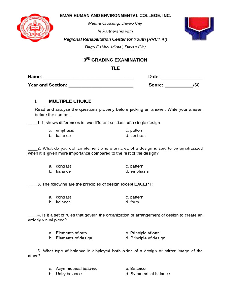 3RD Grading Examination Tle | PDF