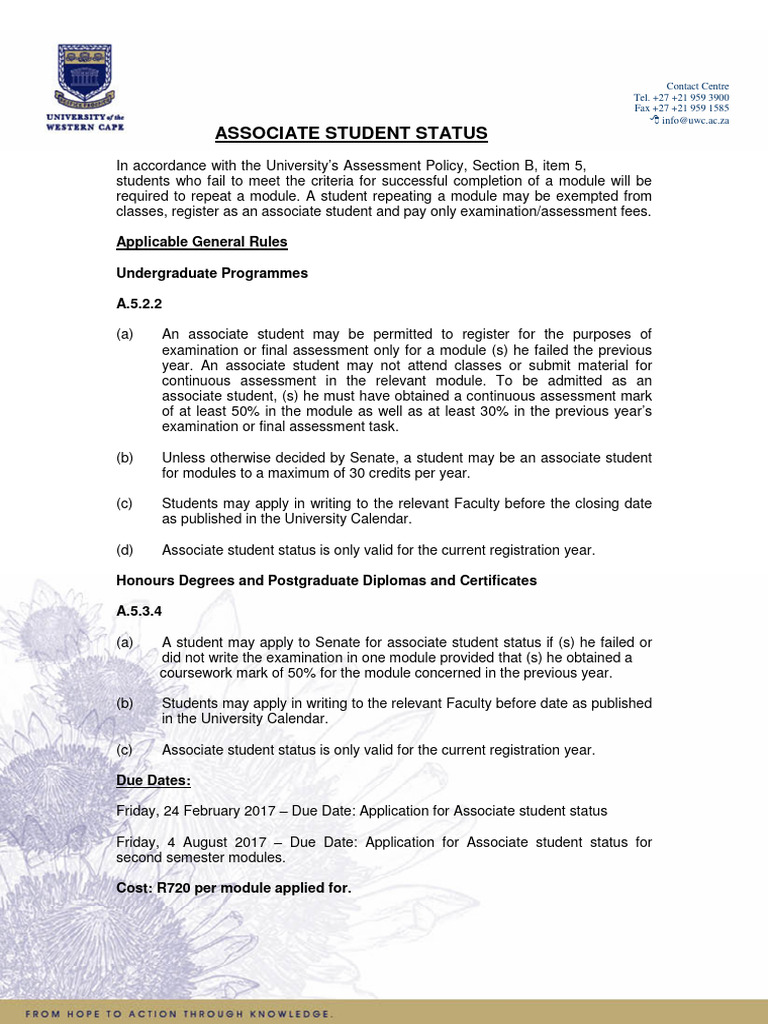 Associate Student Status Application Guide | PDF | Postgraduate ...