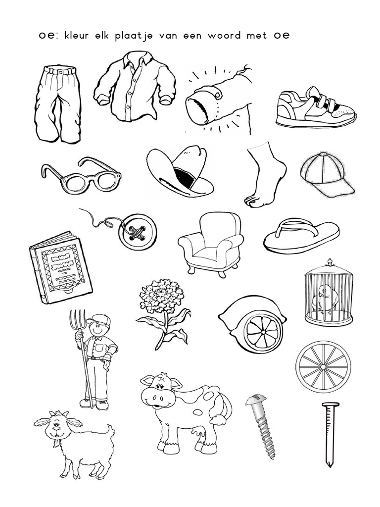 Oe - Werkblad Kleur de Plaatjes Met Oe | PDF