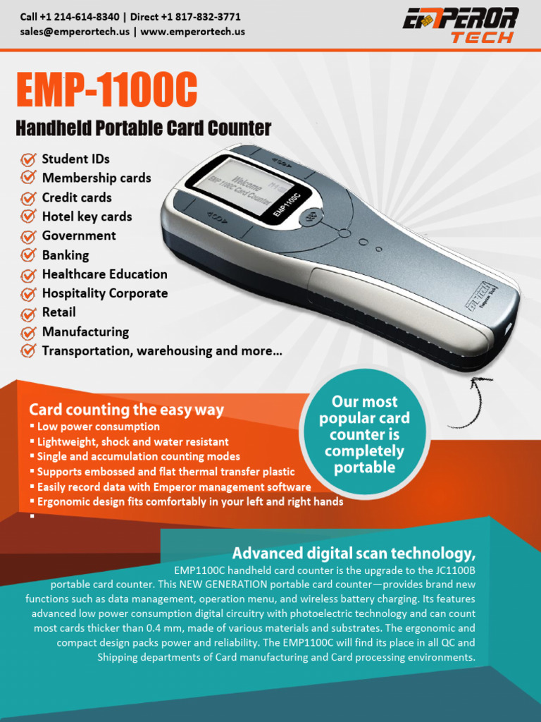 EMP 1100C Handheld Card Counter Emperor | PDF | Computing
