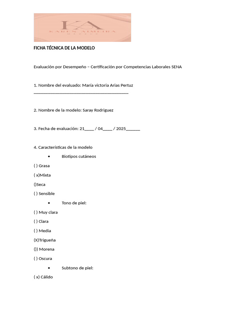 Ficha Técnica María Victoria Arias Corregida | PDF