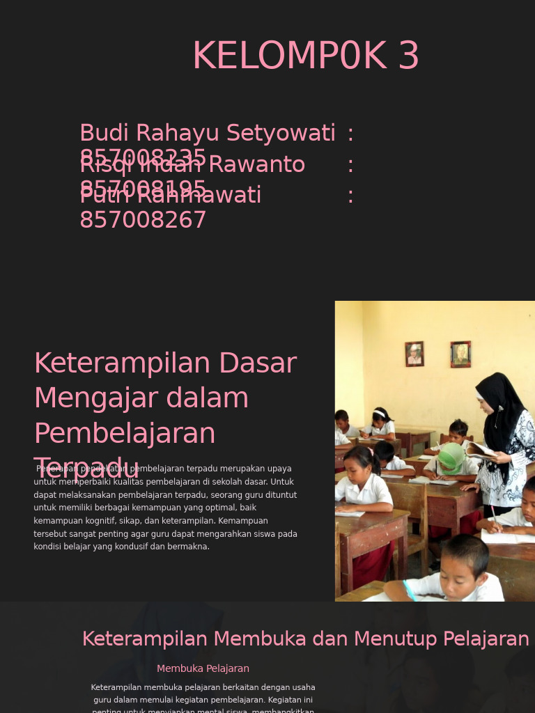 Kelompok 3 Modul 3 Pembelajaran Terpadu Di SD | PDF