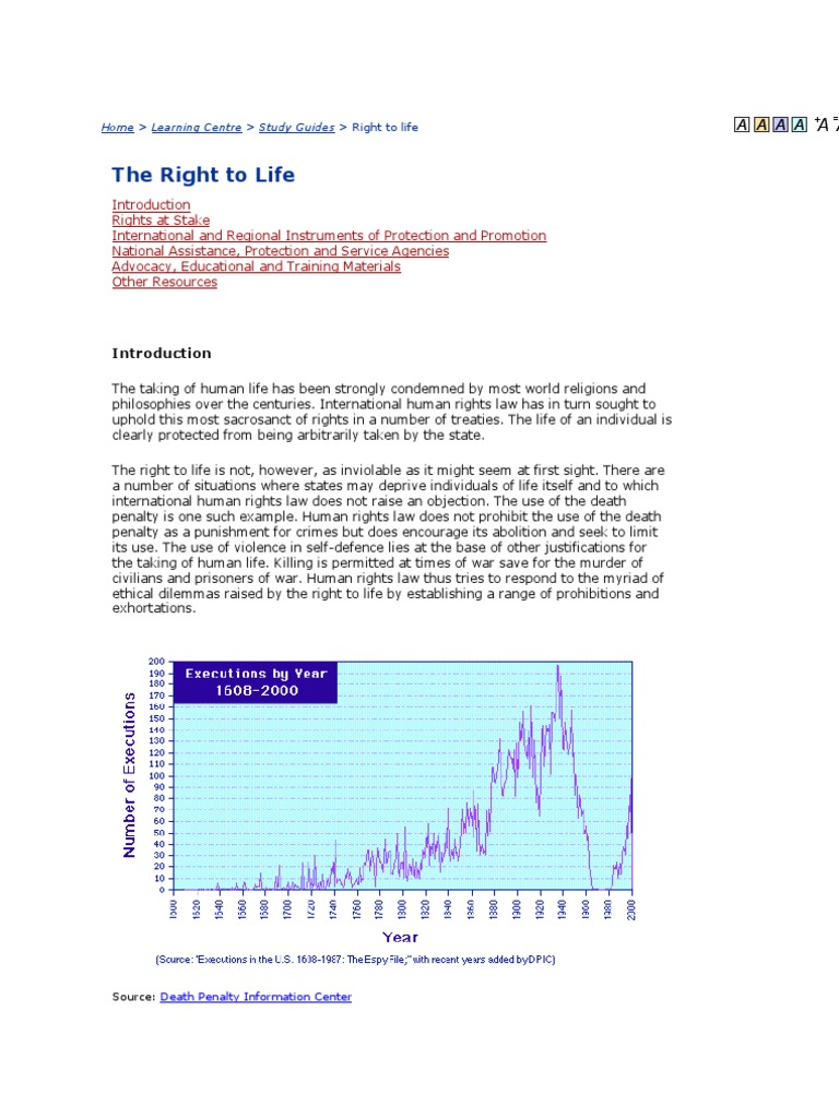 Right To Life | PDF | Capital Punishment | Treaty