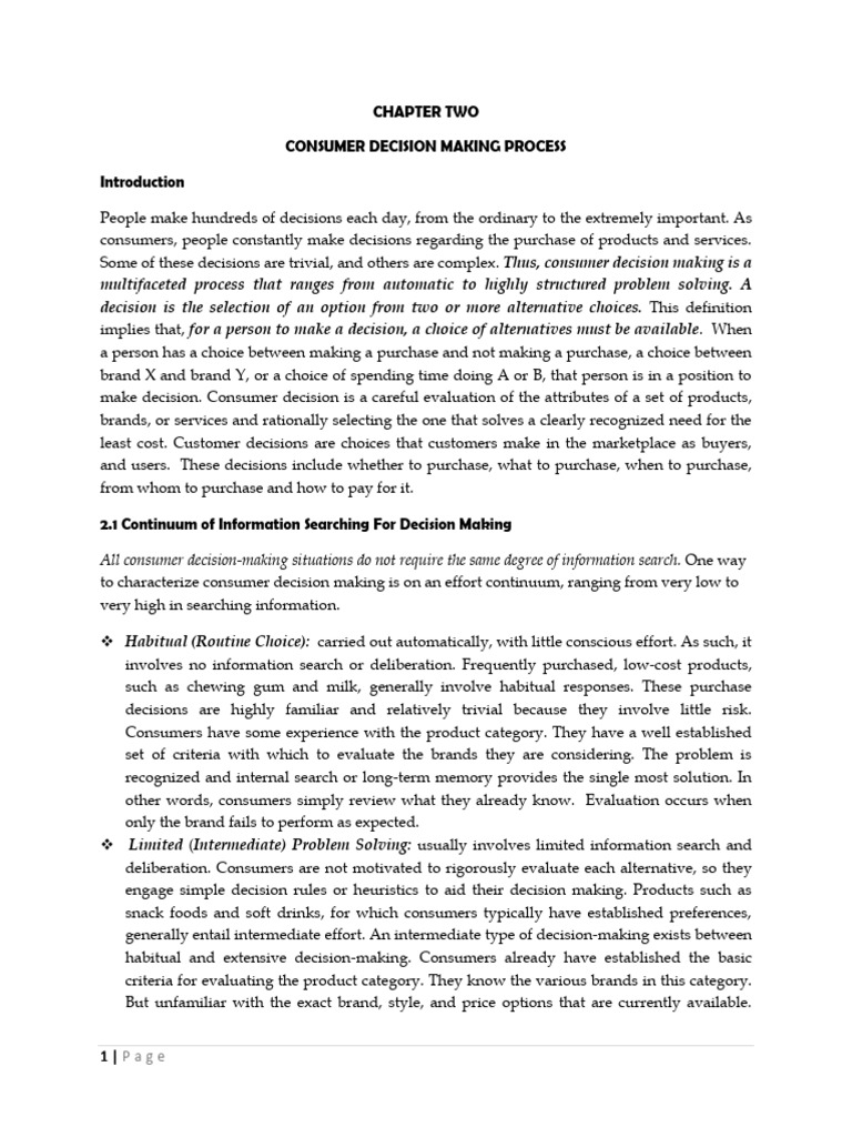 Chapter-2 Consumer Behavior | PDF | Brand | Decision Making