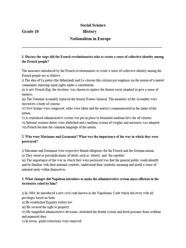 NOTES - GR 10 Nationalism in Europe | PDF | Romanticism | Nationalism