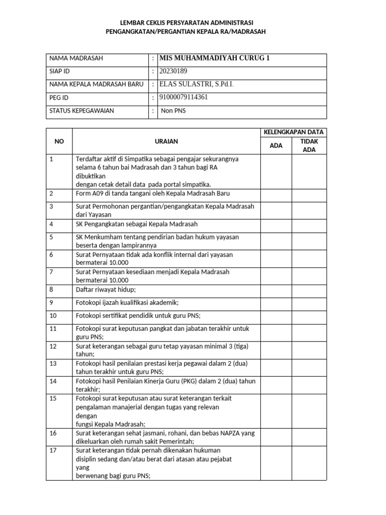 Format Kamad 2024 | PDF