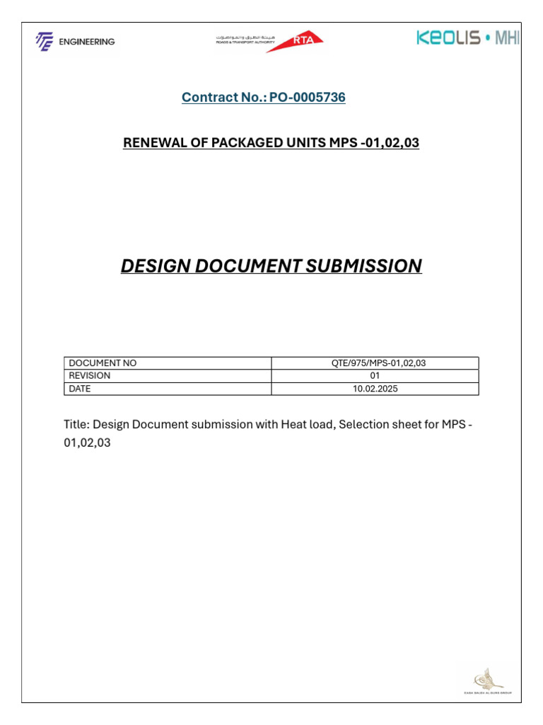 Design Submission - Renewal of Packaged Units | PDF | Mechanical ...