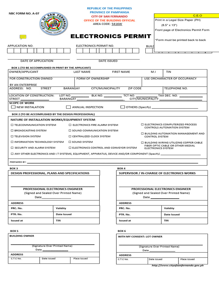 Occupational Permit Pampanga | PDF | Telecommunications