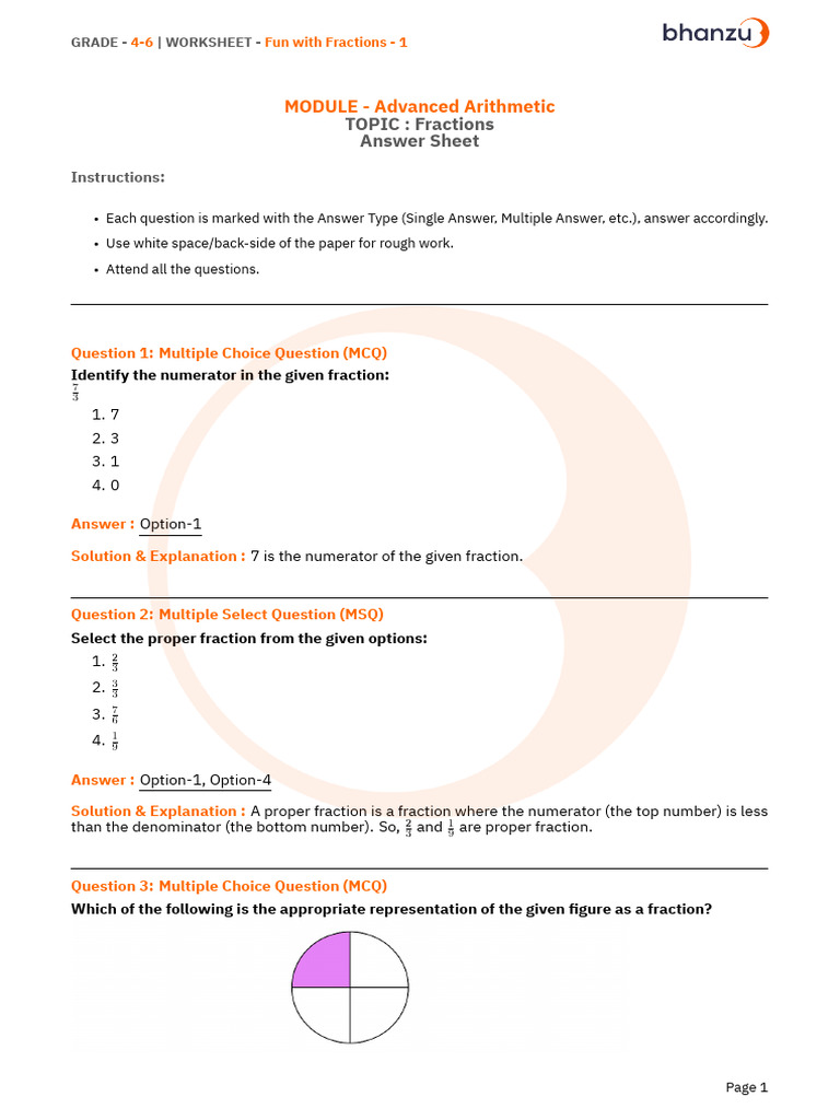 Prefix 01efff4c1684746927746 - Name AK - W Fun With Fractions - 1 | PDF ...