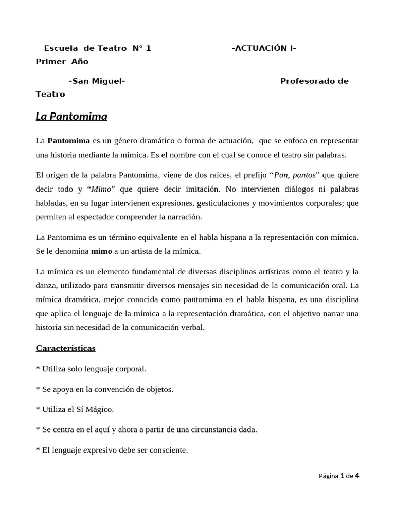 La Pantomima | PDF