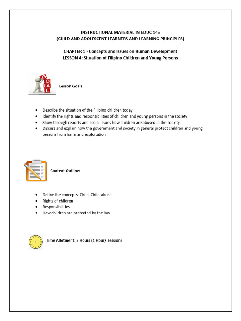 Chapter 1 - Lesson 4 in Educ 145-CGP | PDF | Child Abuse | Sexual Abuse