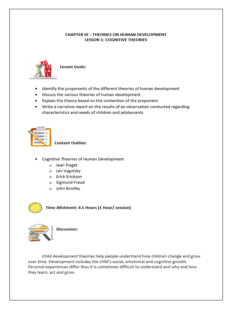 Chapter 3 Lesson 1 Cognitive Theories | PDF | Developmental Psychology ...