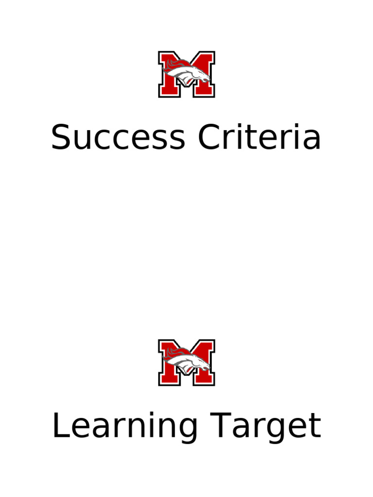 Success Criteria | PDF
