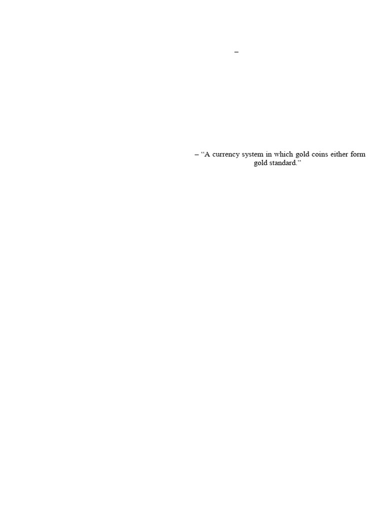 Overview of Gold Coin Standard | PDF | Gold Standard | Money
