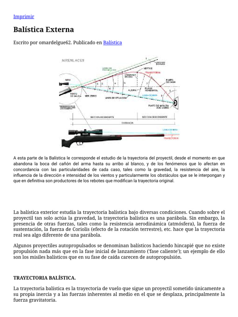 Estudio de la Balística Exterior | PDF | Física | Mecánica