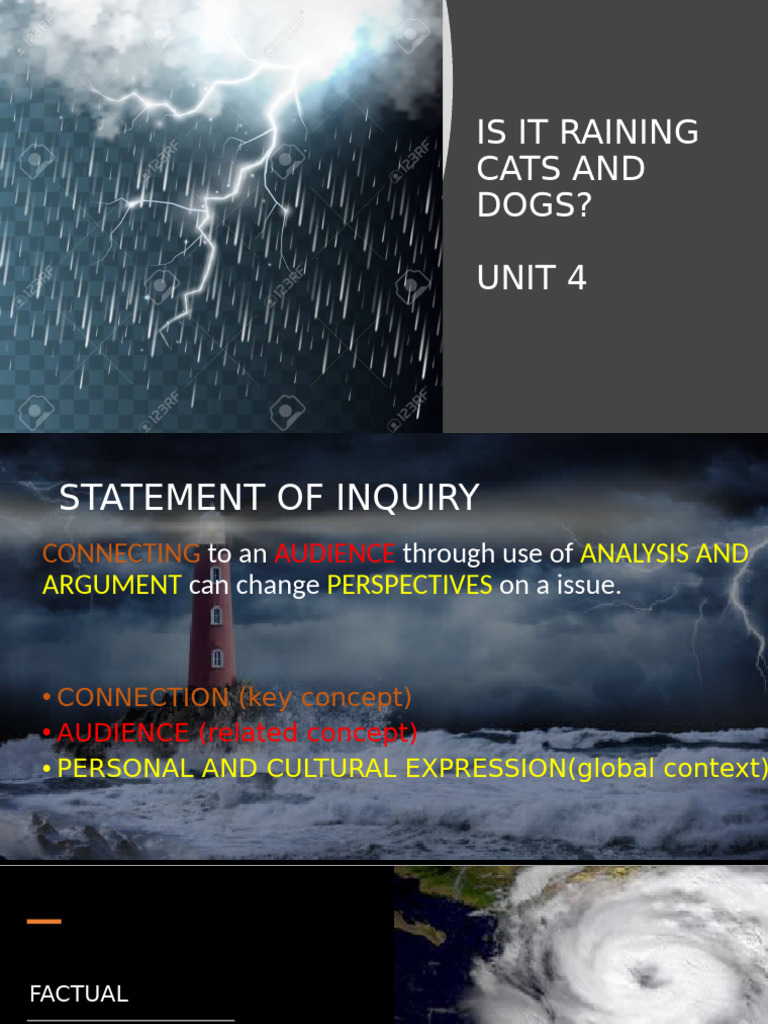 Presentation Is It Raining Cats and Dogs - Unit 4 | PDF