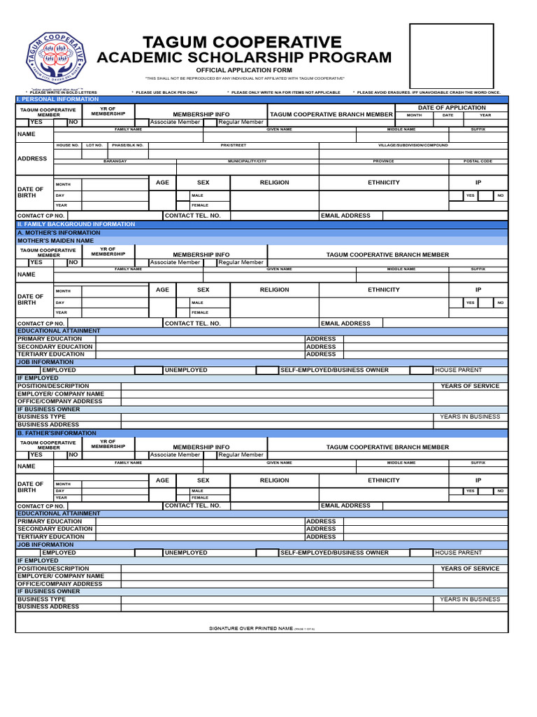 Acad Standard Application Form 2023 | PDF