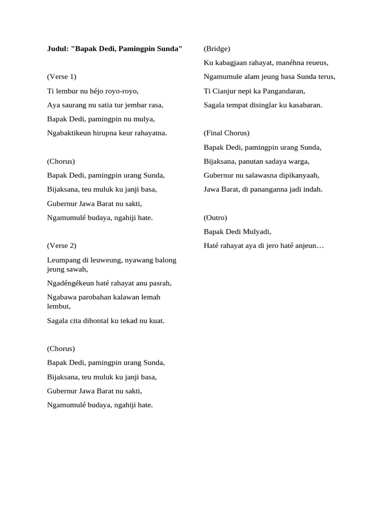 Lagu DEDI MULYADI | PDF