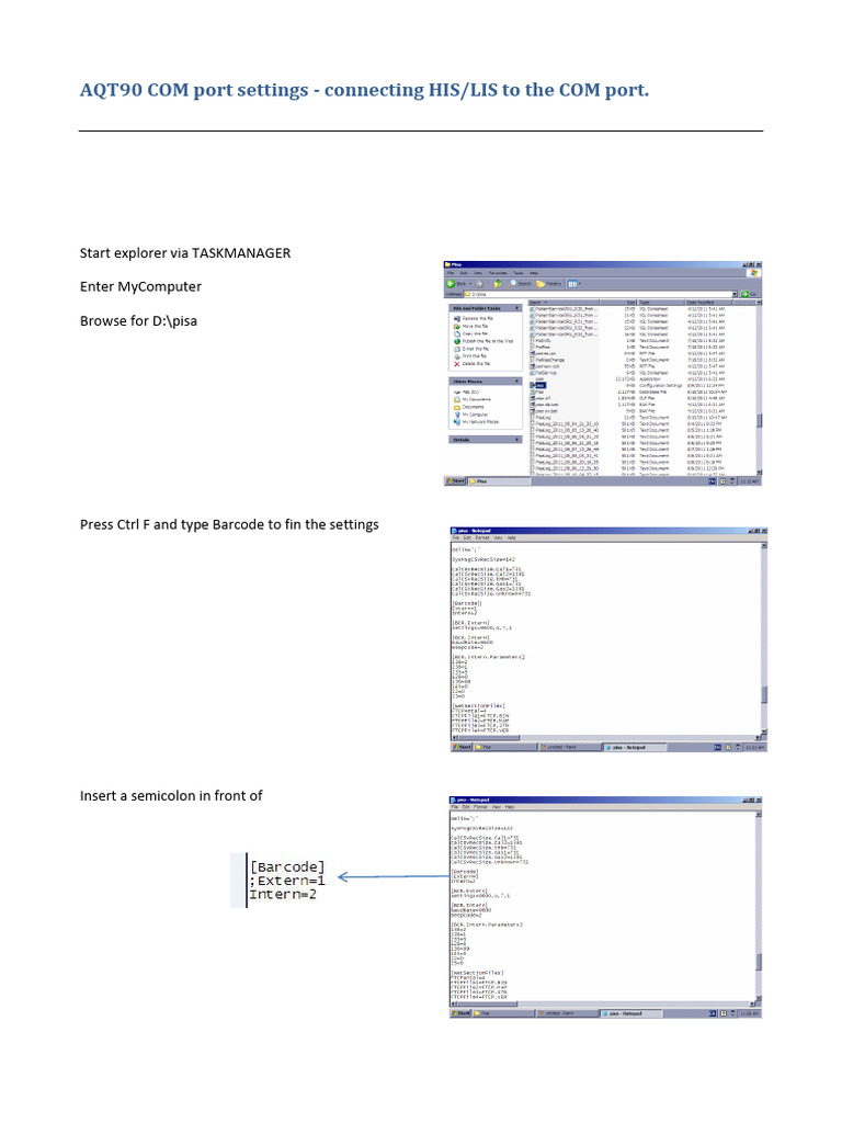 COM Port Settings | PDF