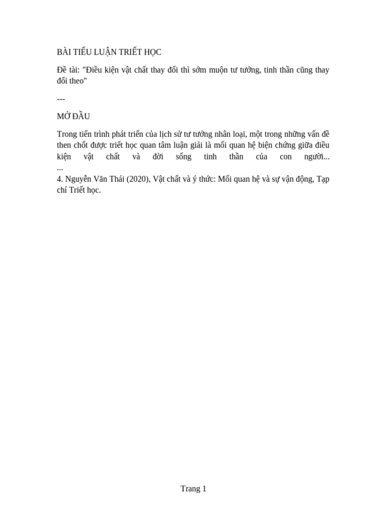 Bai Tieu Luan Triet Hoc | PDF