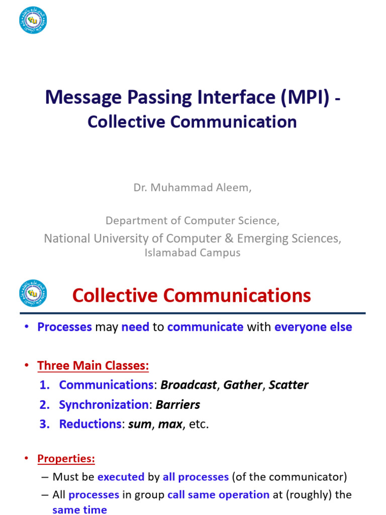 CS-3006 - 6 - MPI Advanced Topics | PDF | Message Passing Interface | Data Type