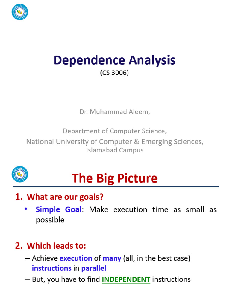 CS-3006 9 DependenceAnalysis | PDF | Euclidean Vector | Software ...