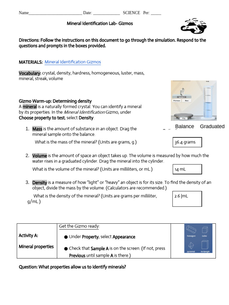 Mineral Identification Lab Guide | PDF | Minerals | Mineralogy